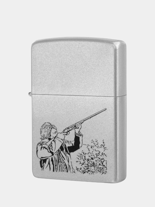Зажигалка бензиновая Zippo 205 Hunter, Охотник с ружьем (покрытие Satin ...