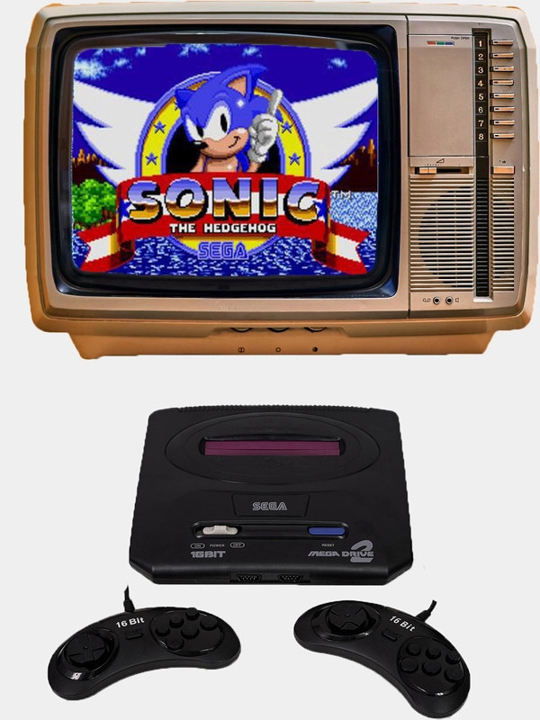 Игровая приставка с джойстиками SEGA MEGA DRIVE 2/ Сега/ SEGA купить по ...