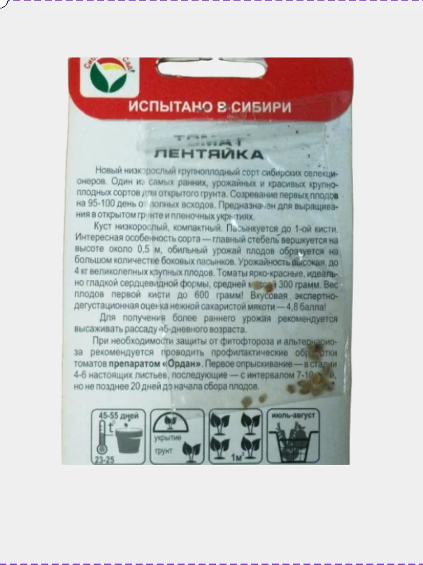 Томат Лентяйка для открытого грунта "Сибирский Сад" 20 шт купить по ...