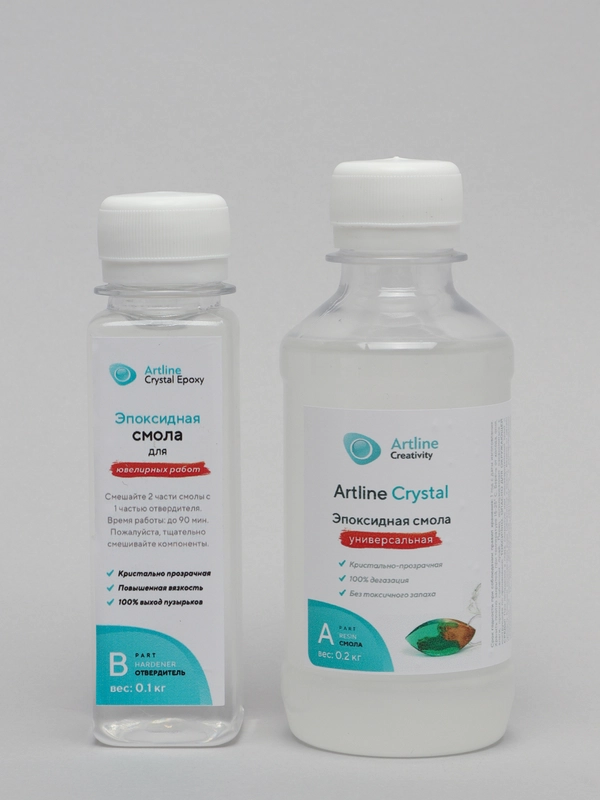 2-х компонентная эпоксидная смола Artline Crystal Epoxy, универсальная ...