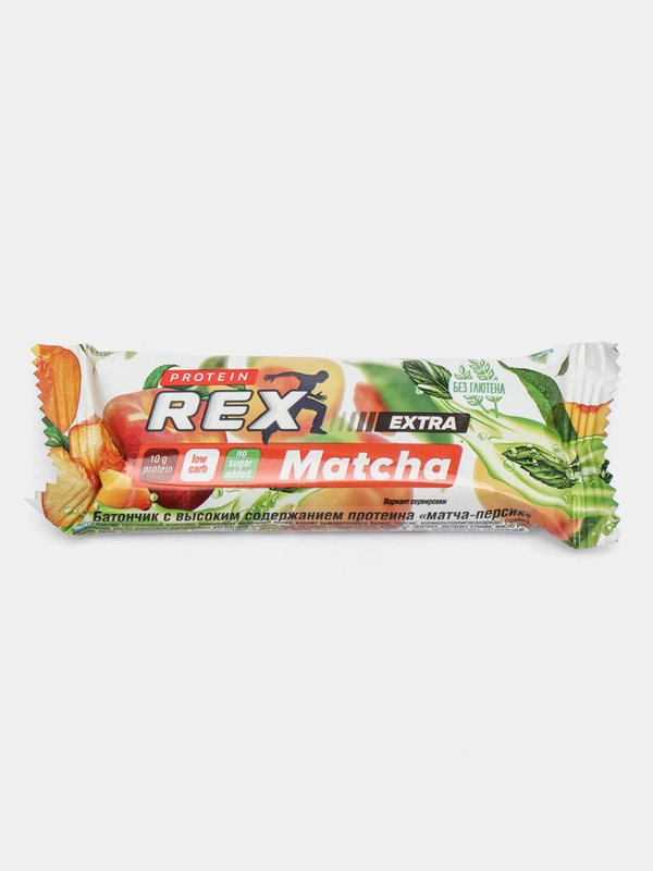Протеиновый батончик ProteinRex EXTRA "Матча-персик", без сахара, 40 г ...