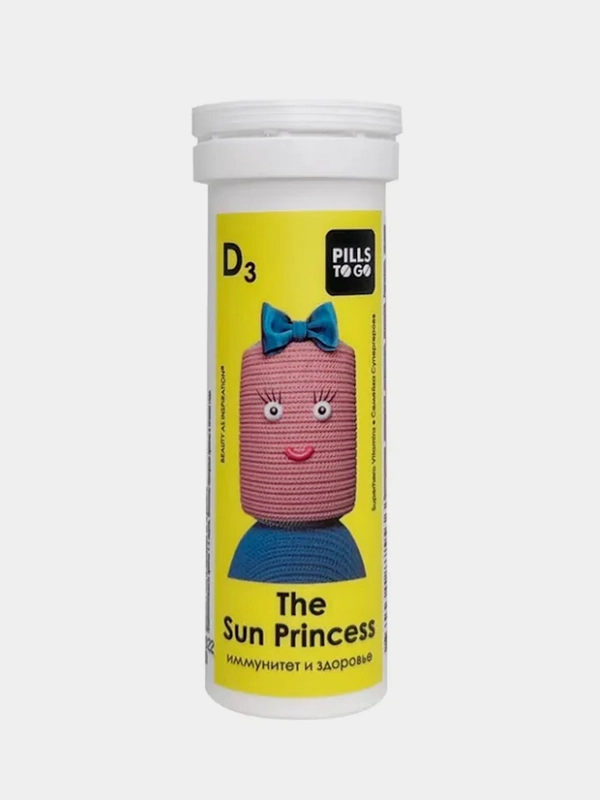 БАД The Sun Princess Витамин D3 2000 МЕ, Pills To Go, 10 шипучих ...