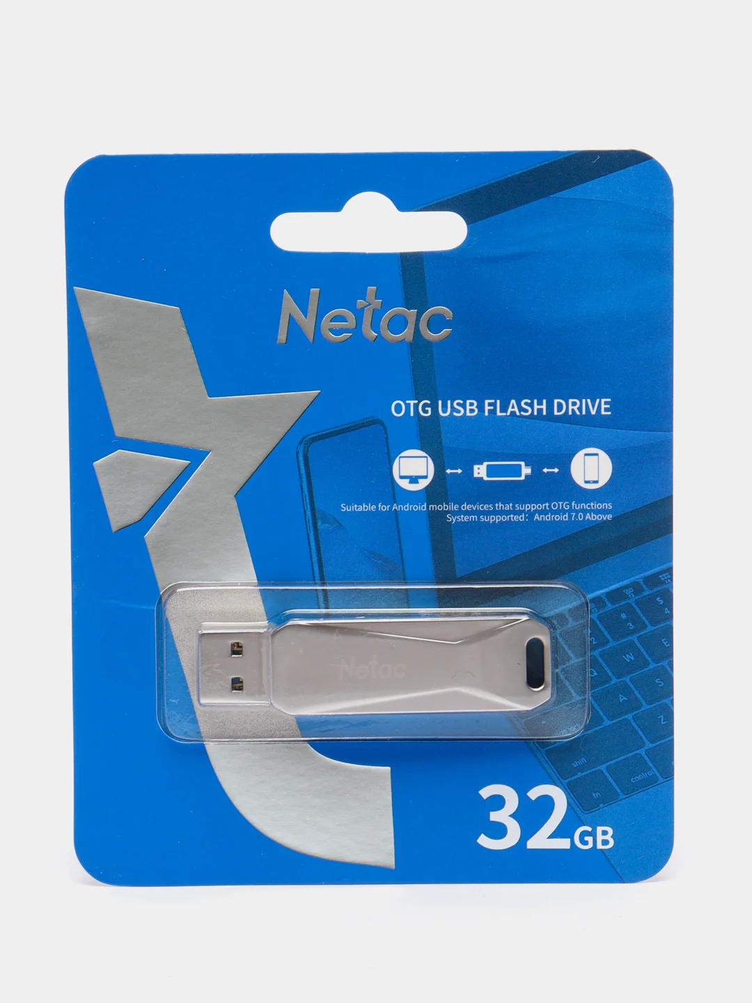 Флешка Netac U381 16/32/64/128GB USB 3.0+Micro, поворотная, флеш карта ...