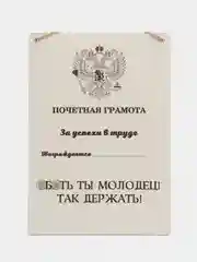Табличка-грамота настенная "Ты молодец" купить по цене 450 ₽ в интернет ...