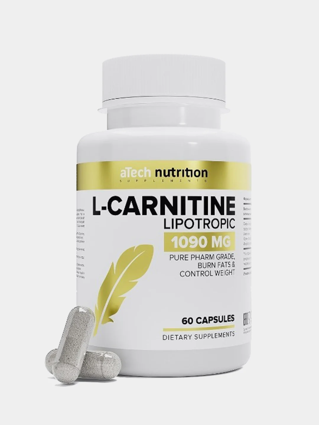 БАД LIPOTROPIC Л-Карнитин, aTech nutrition, жиросжигатель, 60 капсул ...