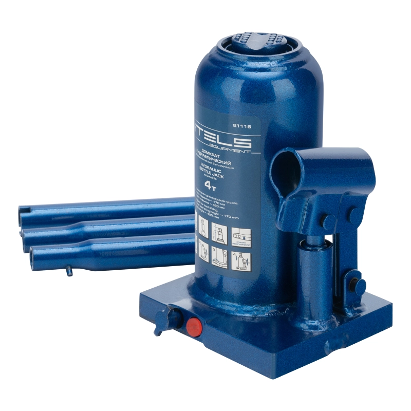 Домкрат гидравлический бутылочный телескопический, 4 т, h подъема 170-420 мм, STELS, 51116 ...