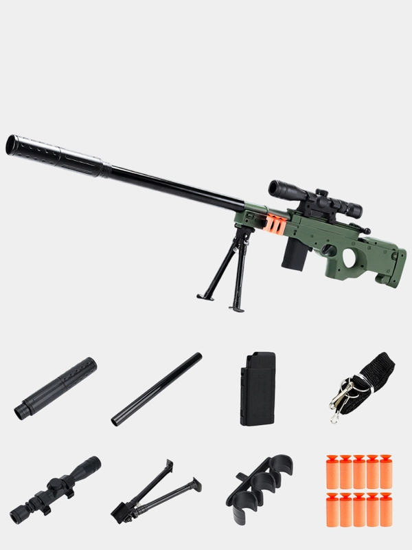 Снайперская винтовка с прицелом пульками nerf детская AWM купить по ...