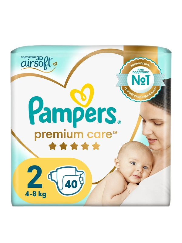 PAMPERS Подгузники Premium Care Mini (4-8кг) Упаковка 40 купить по цене ...